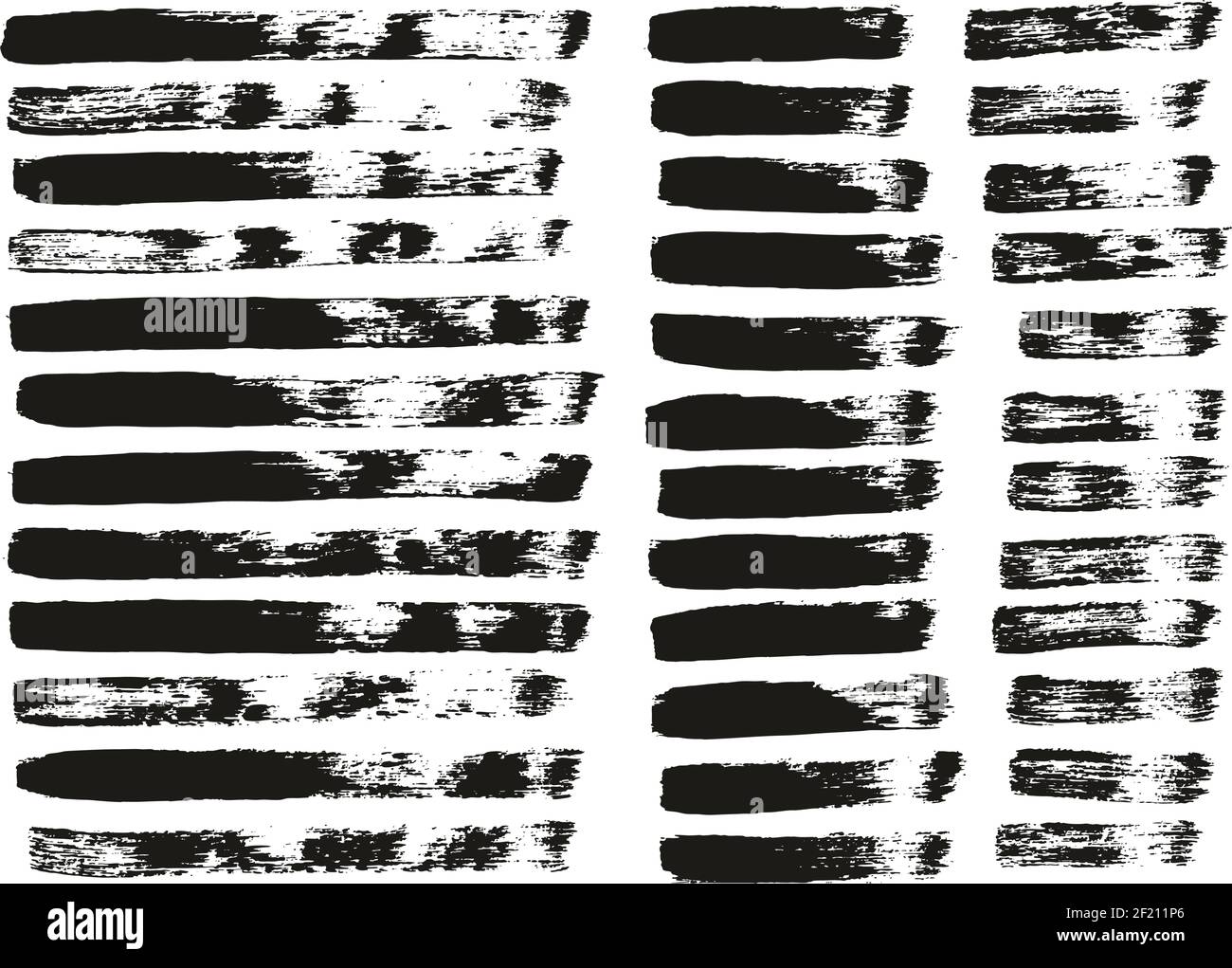 Flat Paint Brush Thin Straight Lines High Detail Abstract Vector ...