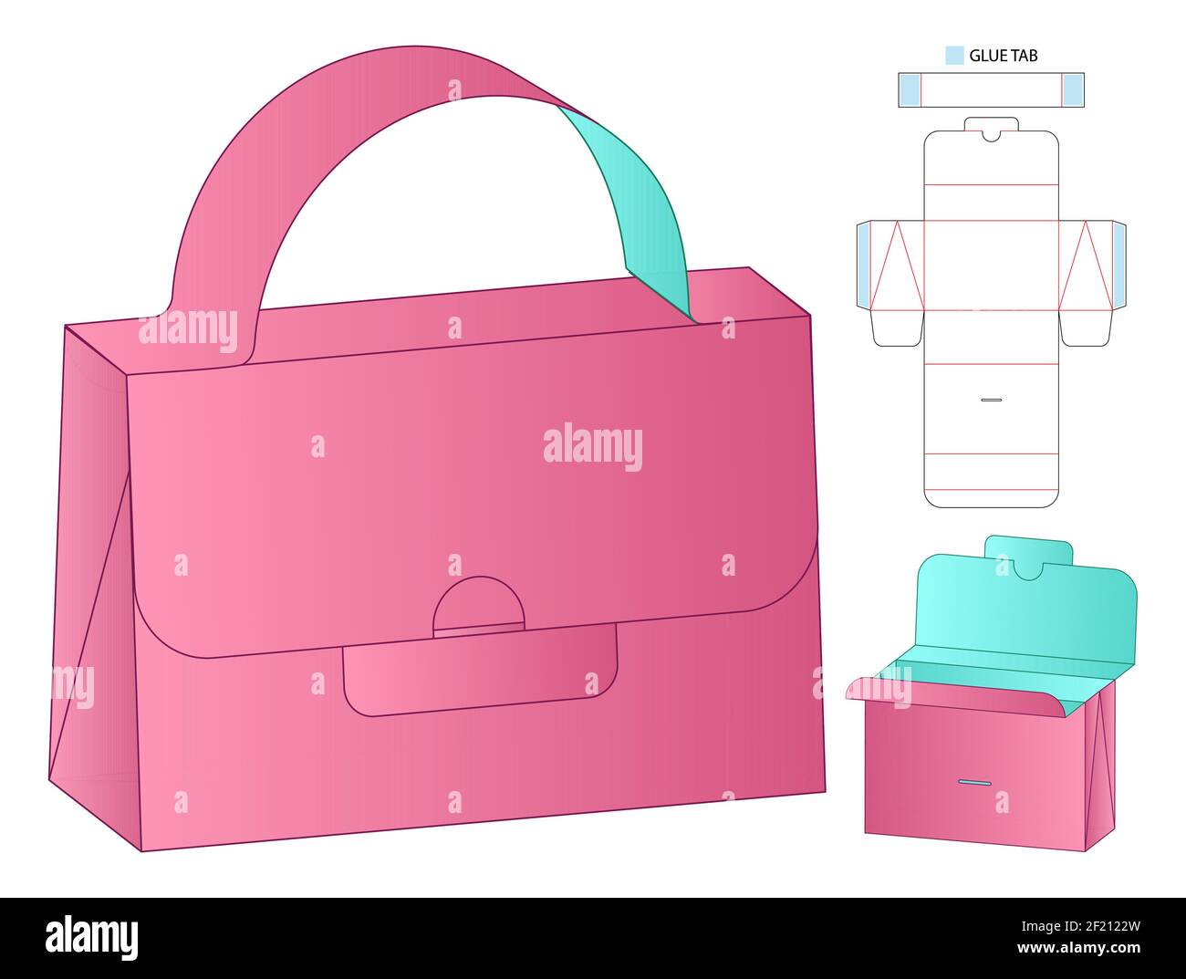 Box packaging die cut template design. 3d mock-up Stock Vector Image ...