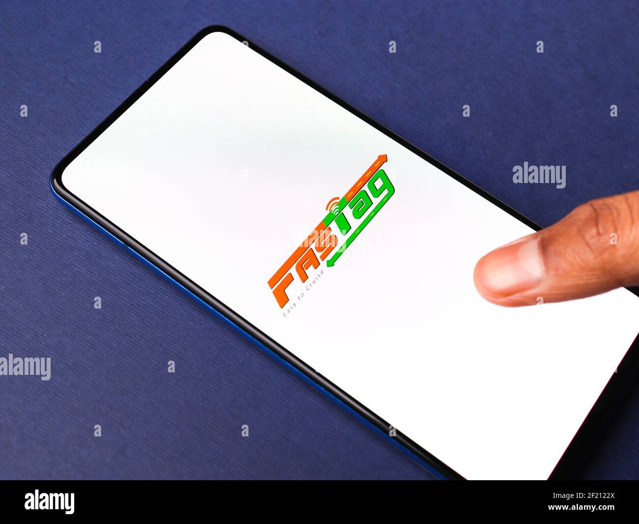 Assam, india - March 10, 2021 : FASTag logo on phone screen stock image ...