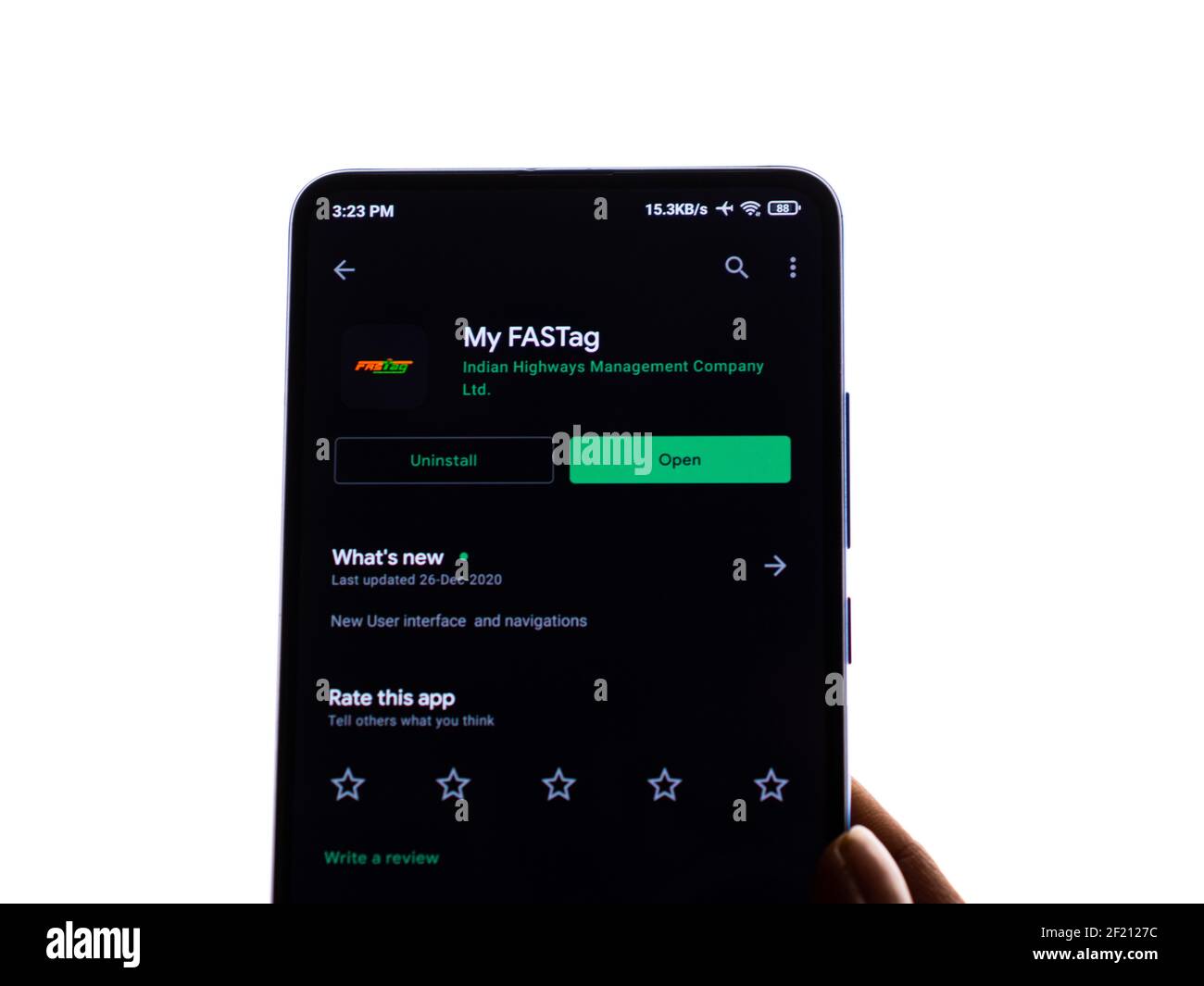 Assam, india - March 10, 2021 : FASTag logo on phone screen stock image ...