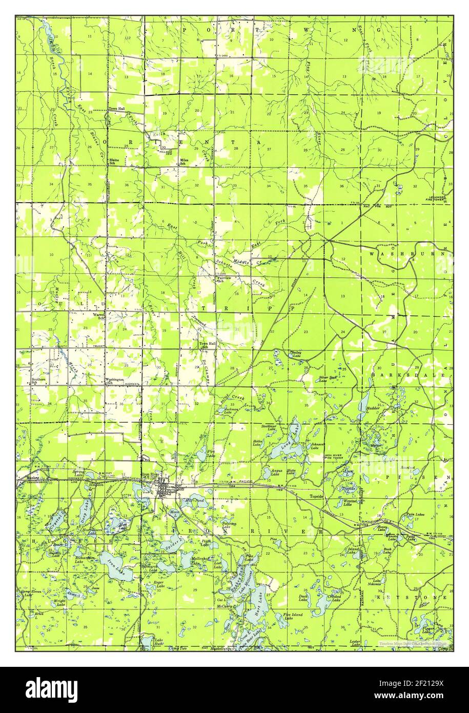 Iron Lake, Wisconsin, map 1943, 1:48000, United States of America by ...