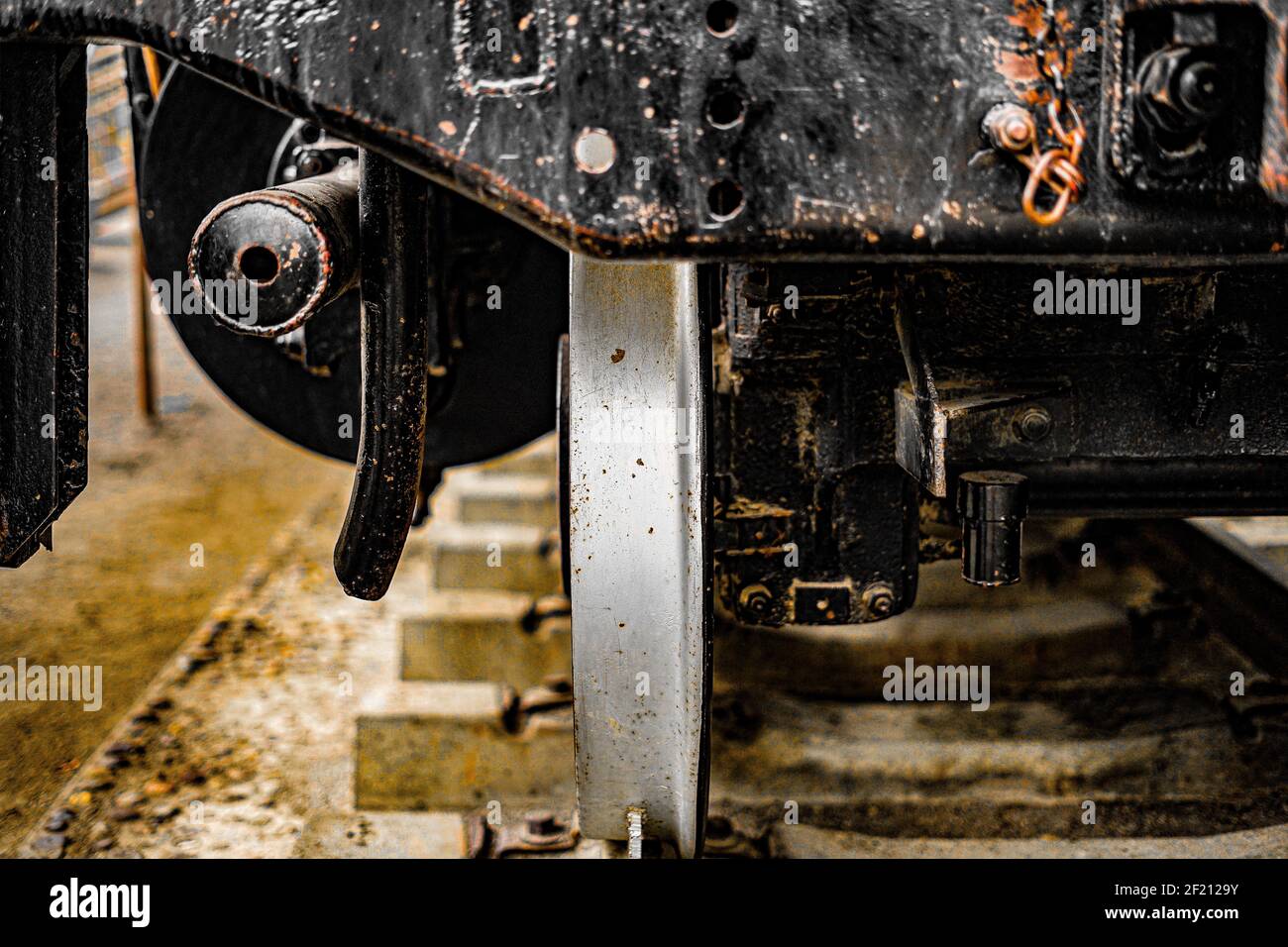 Steam locomotive of the machine room Stock Photo - Alamy