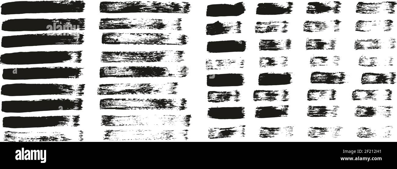 Flat Paint Brush Thin Straight Lines High Detail Abstract Vector ...