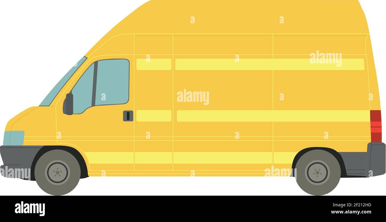 Large yellow van on a white background - Vector illustration Stock ...