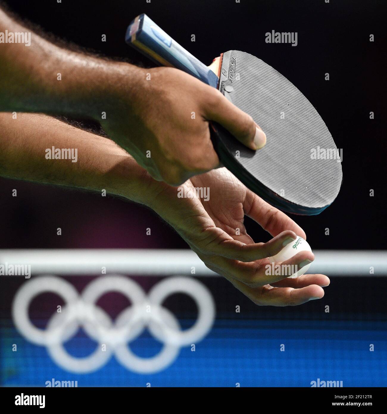Illustration of Olympic rings during the Olympic Games RIO 2016, Table ...
