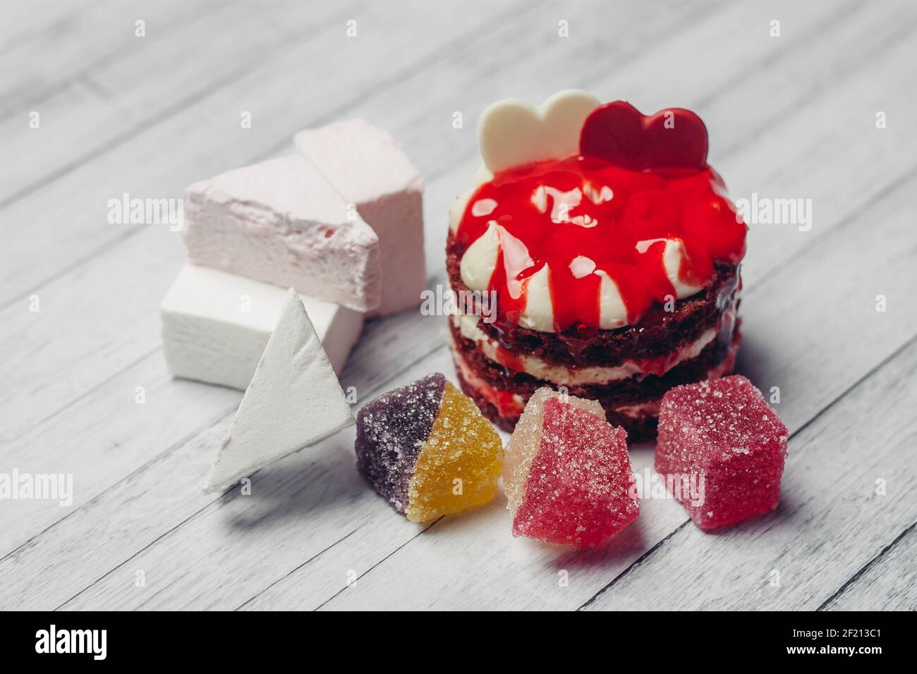 sweet round cake red velvet dessert snack wooden background Stock Photo ...