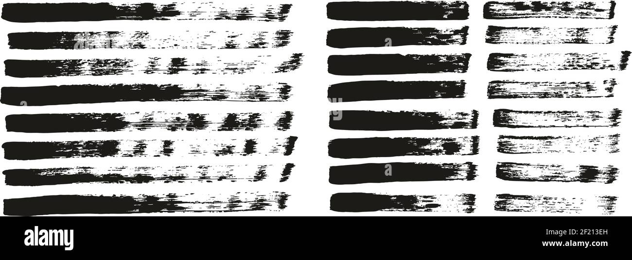 Flat Paint Brush Thin Straight Lines High Detail Abstract Vector ...