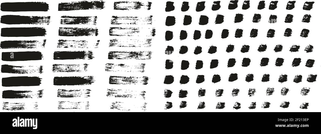 Flat Paint Brush Thin Straight Lines High Detail Abstract Vector ...