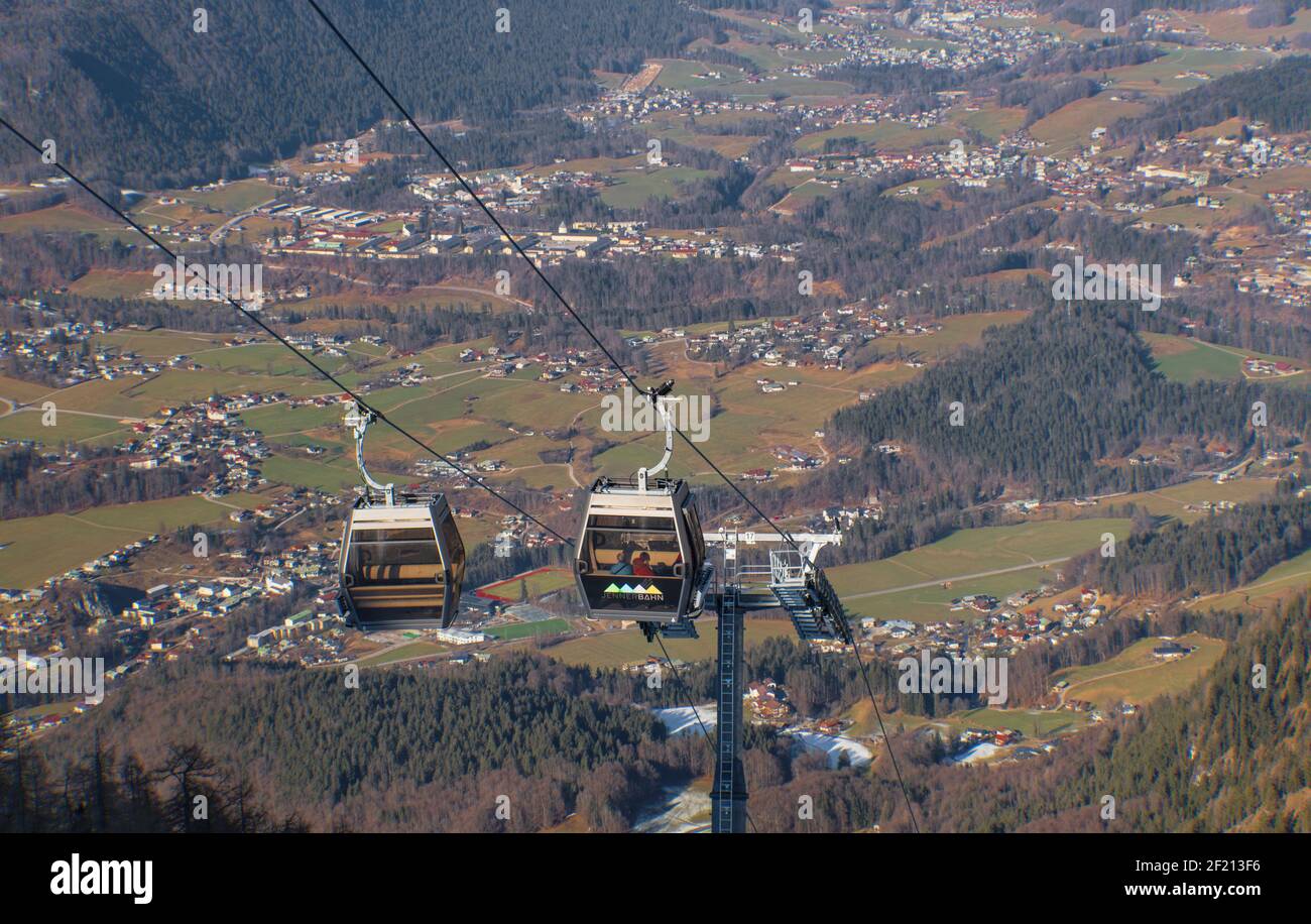 Germany, Bavaria, Berchtesgaden, Berchtesgadener Alps, Jennerbahn ...