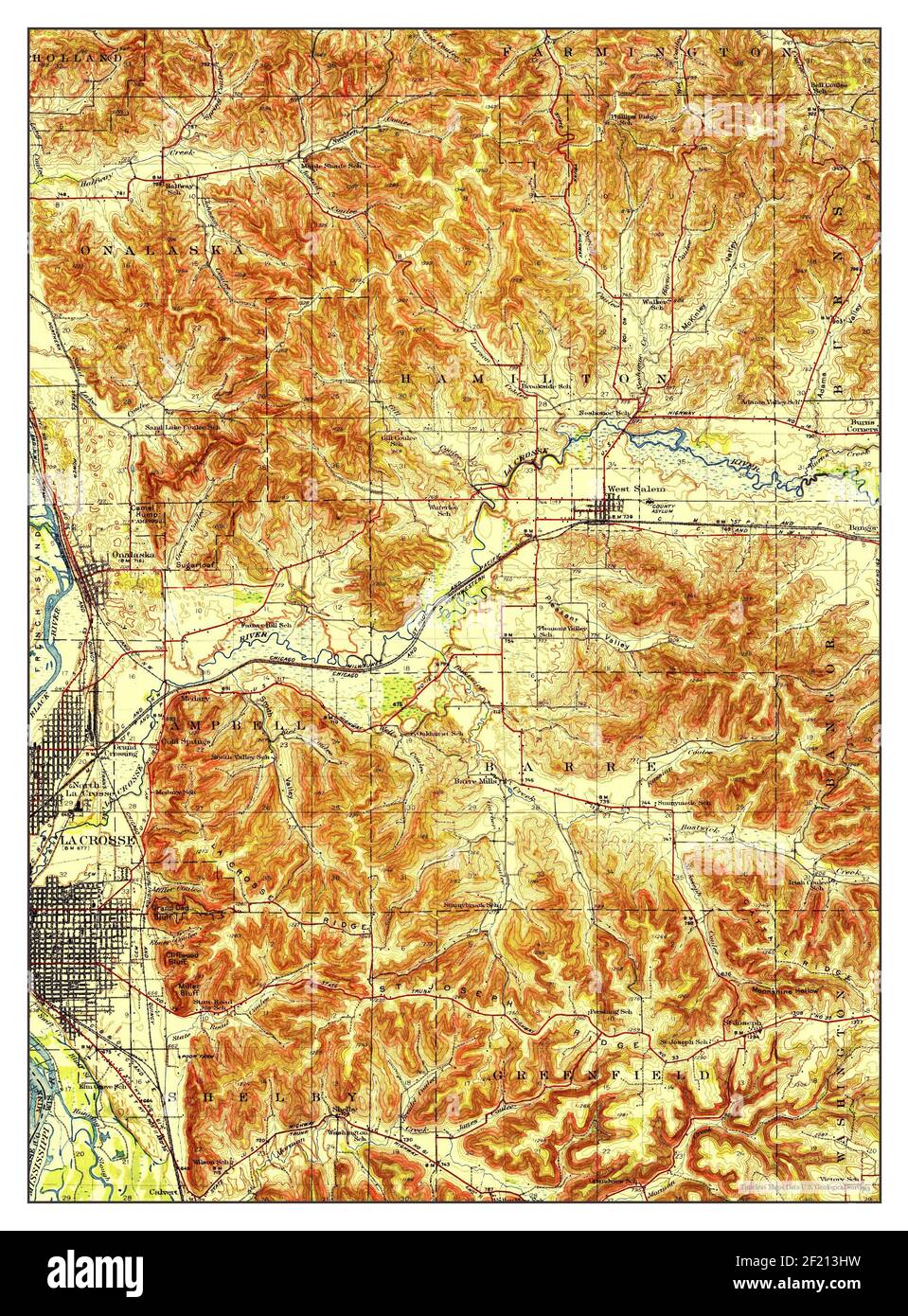 Map of la crosse hi-res stock photography and images - Alamy