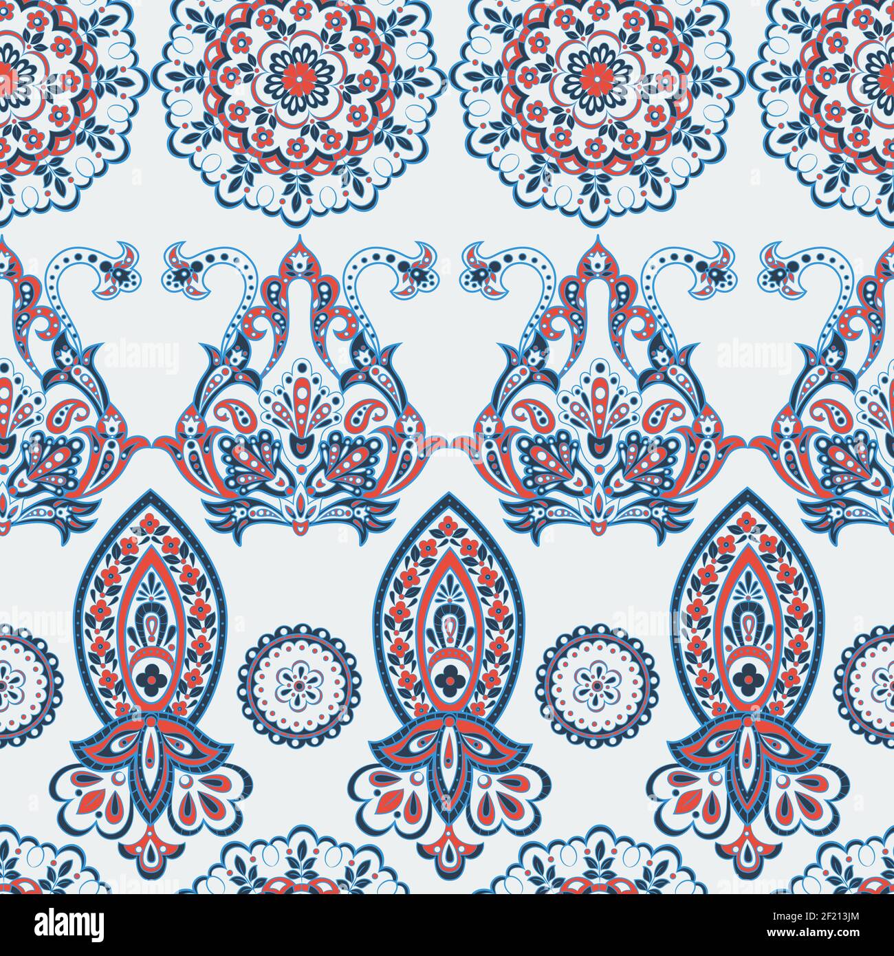 Seamless pattern with ethnic flowers. Vintage Vector Floral ...
