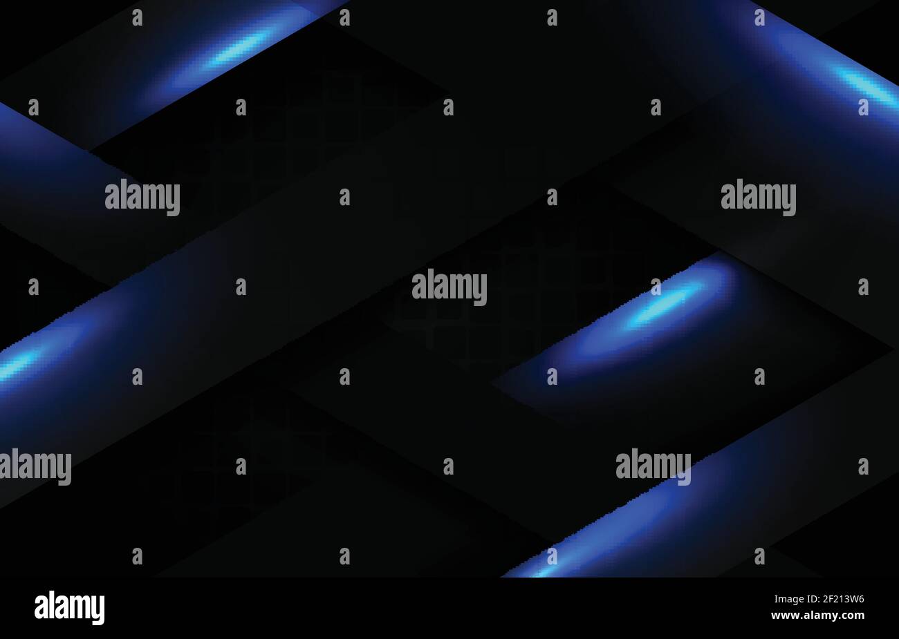 Abstract blue tech design of aluminum line pattern template. Overlapping with glitters style of ...