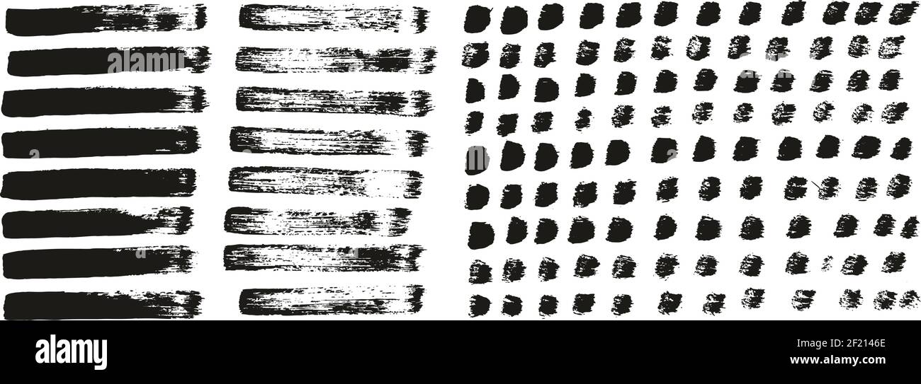 Flat Paint Brush Thin Straight Lines High Detail Abstract Vector ...