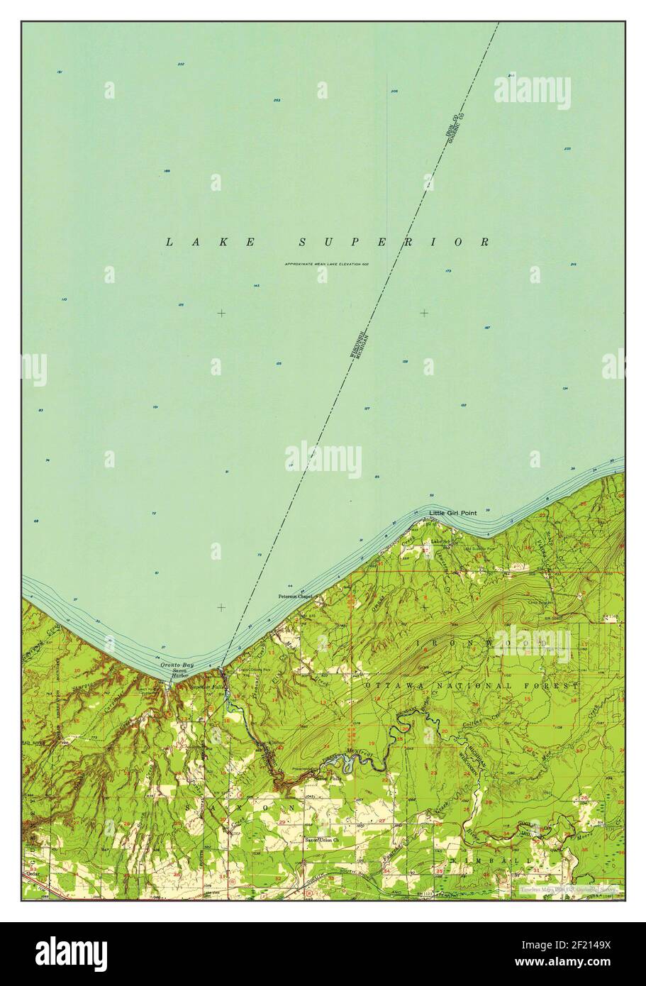 Little Girls Point, Wisconsin, map 1956, 1:62500, United States of ...