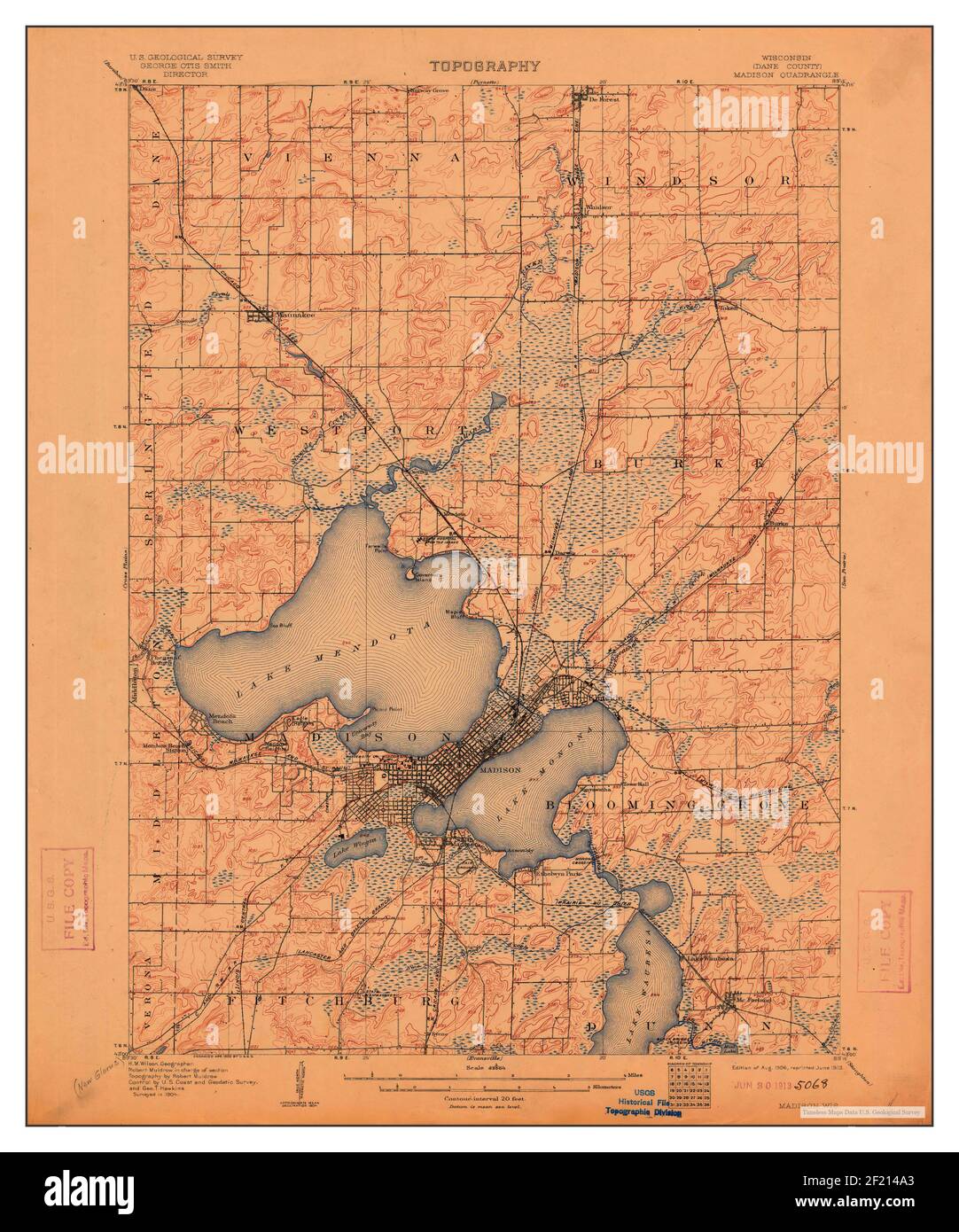 Madison, Wisconsin, map 1906, 1:62500, United States of America by ...