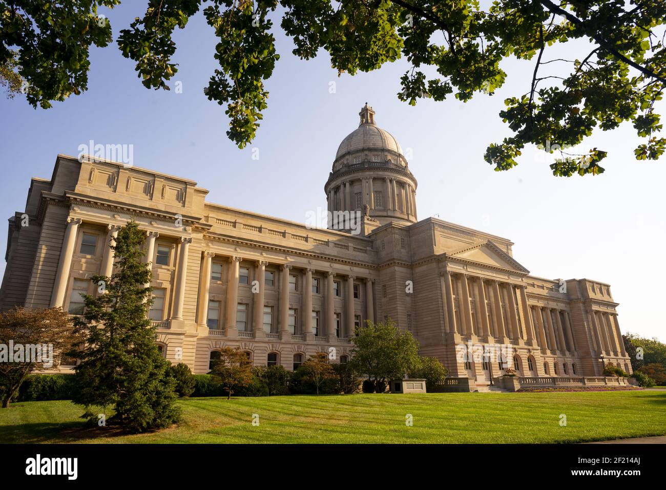 Cultivated flowers beautify the grounds around the state capital of ...