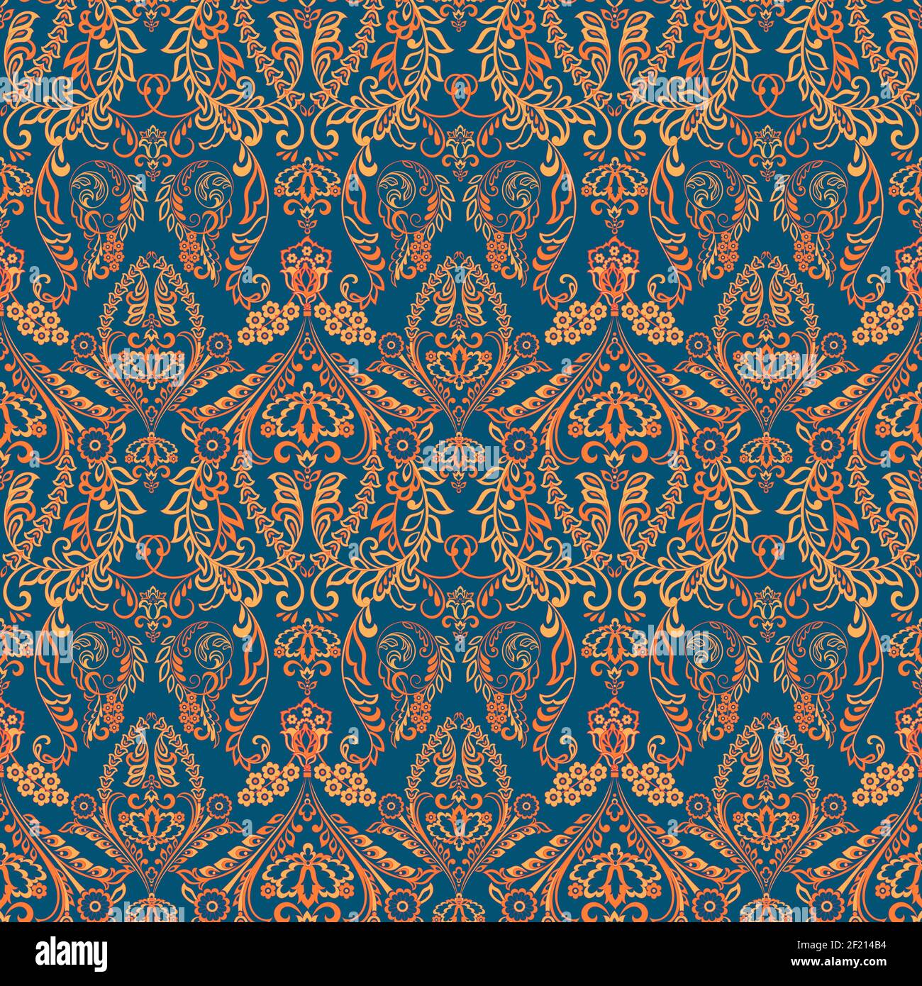 Vector Baroque floral pattern. Seamless classic floral ornament Stock ...