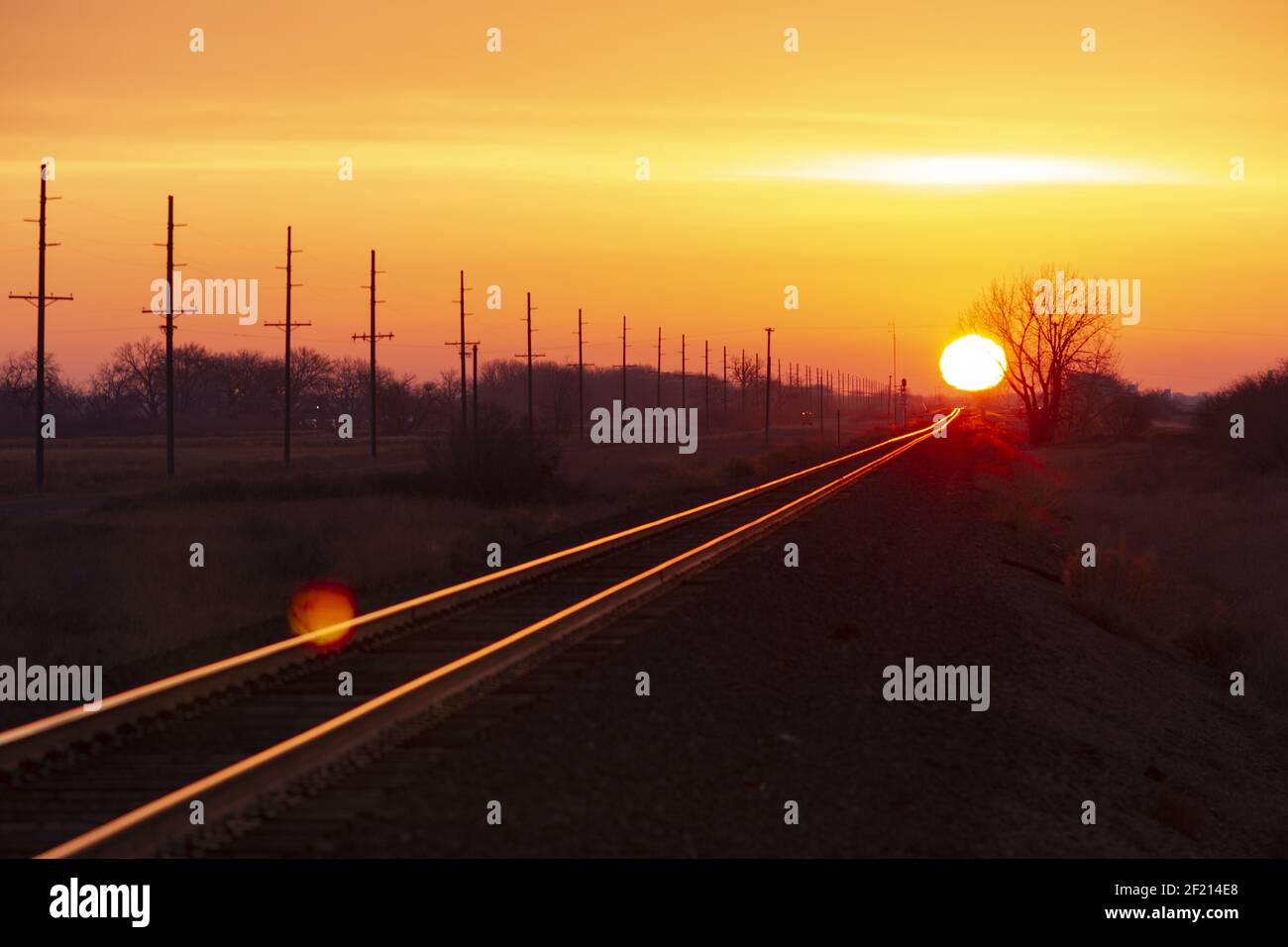 Railroad Tracks Sunrise High Resolution Stock Photography and Images ...