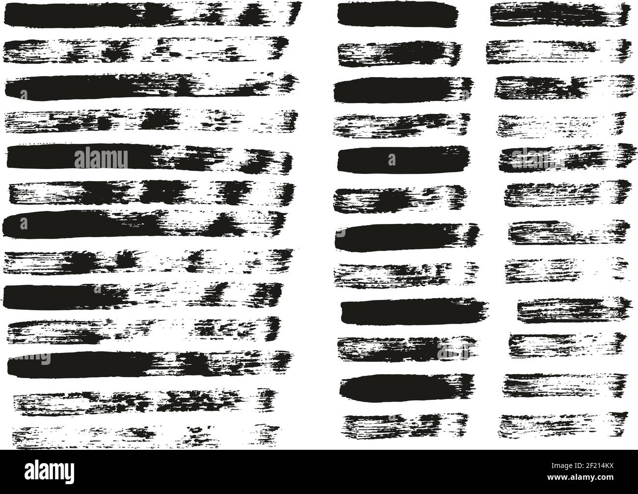 Flat Paint Brush Thin Straight Lines High Detail Abstract Vector ...