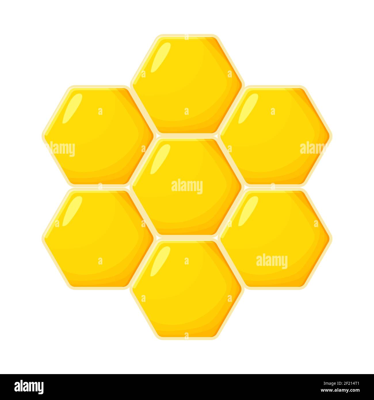 Honeycomb hexagon shape in cartoon style, propolis isolated on white ...