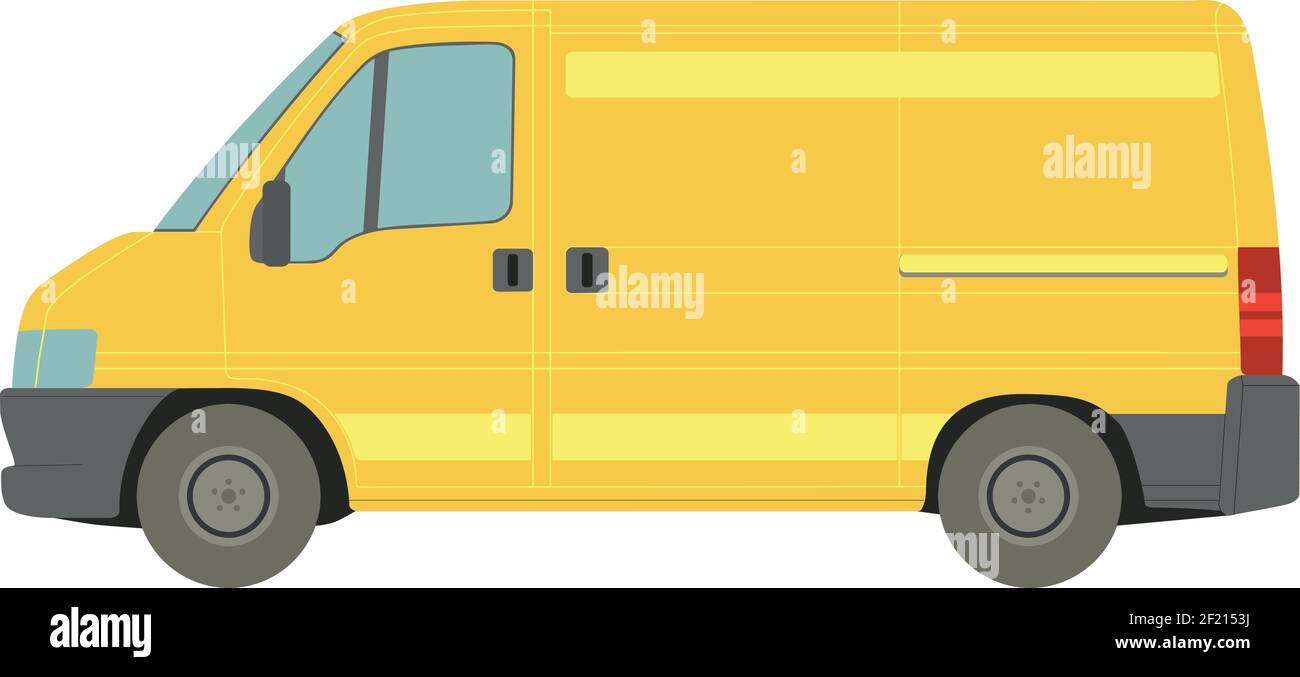 Large yellow van on a white background - Vector illustration Stock ...