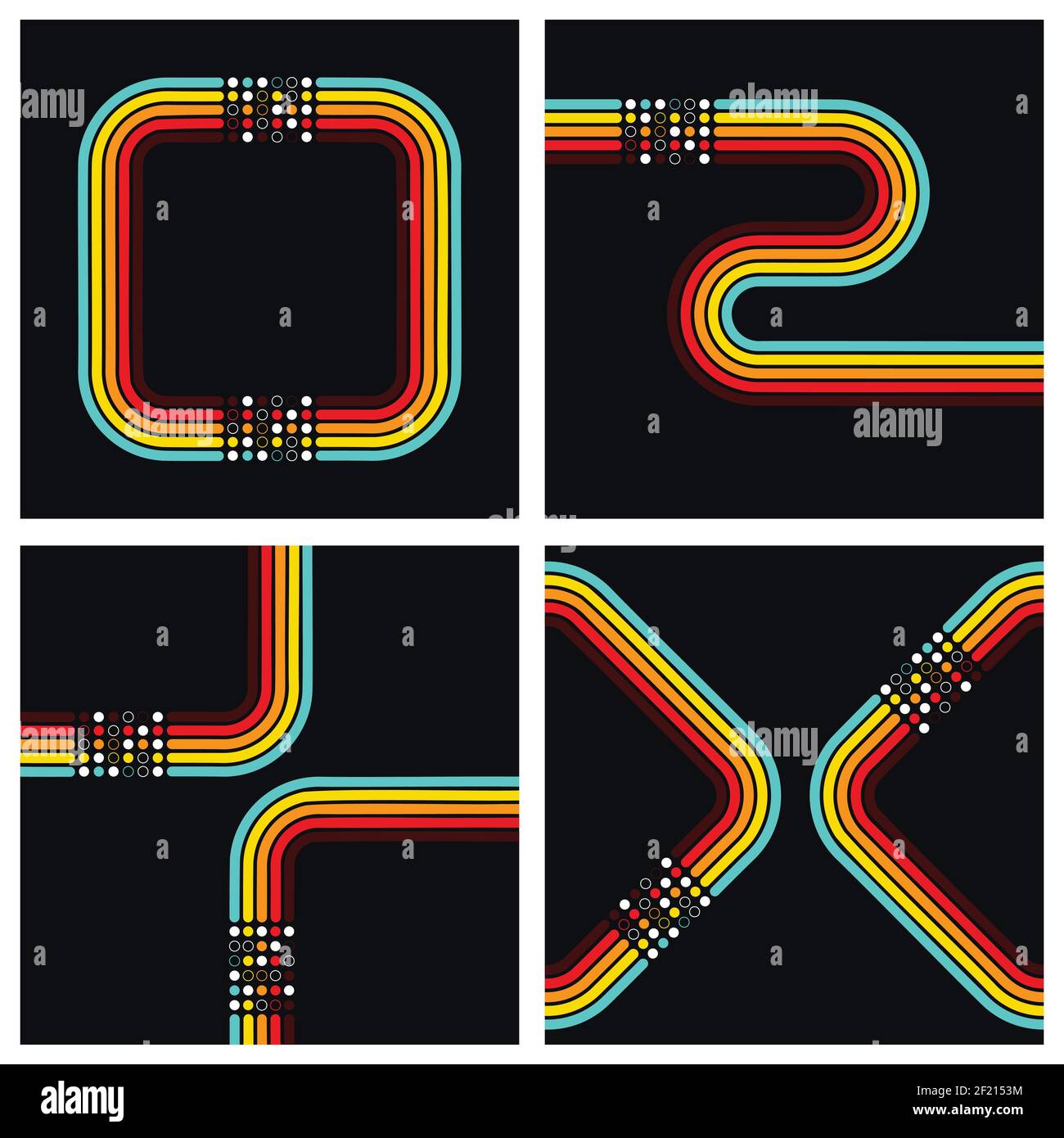 Retro 70s colorful lines Cut Out Stock Images & Pictures - Alamy