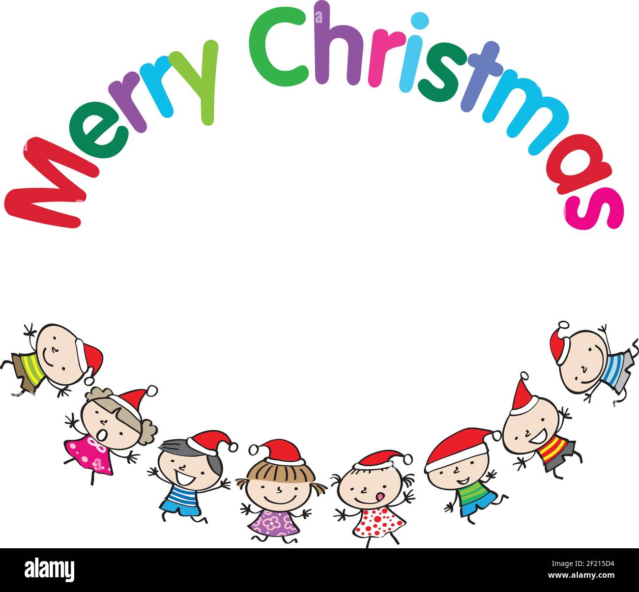 vector cartoon merry Christmas kids background Stock Vector Image & Art ...