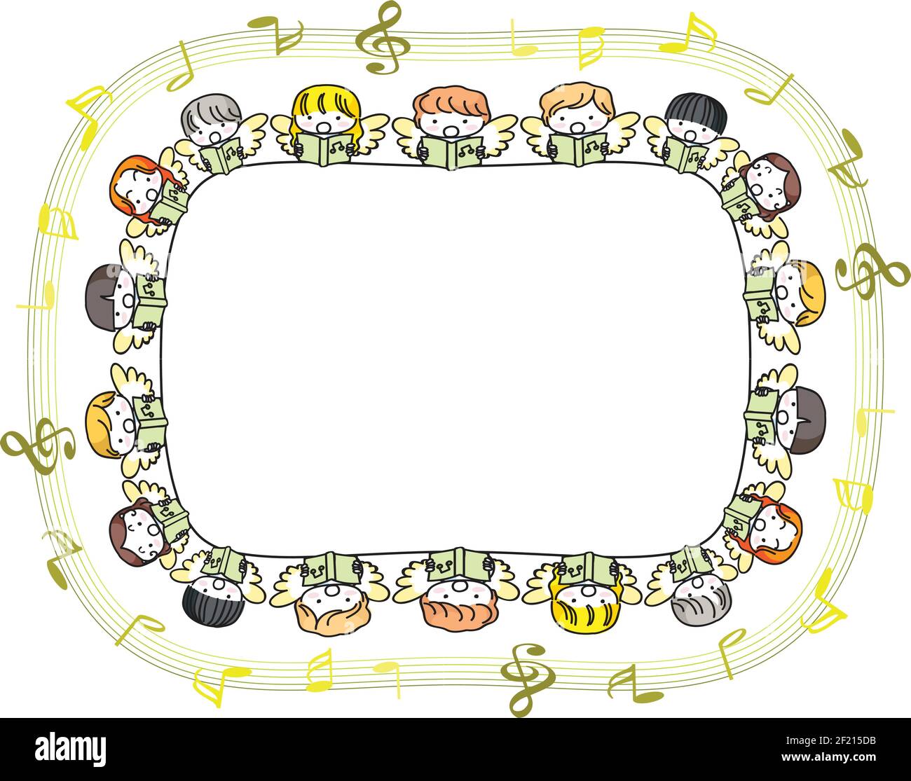 vector Vector illustration cartoon angel frame background Stock Vector ...