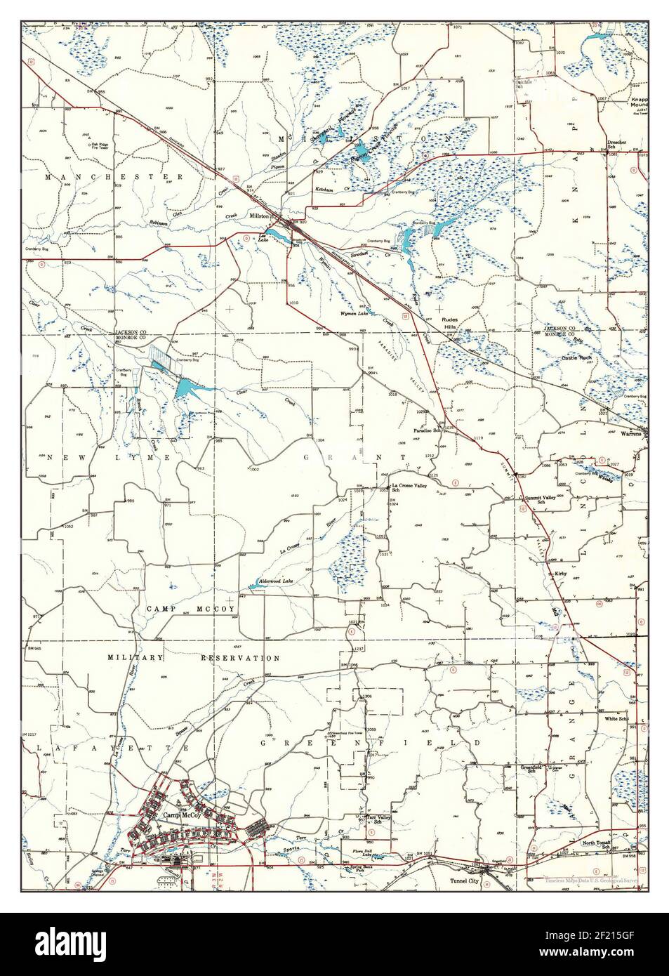 Millston, Wisconsin, map 1947, 1:62500, United States of America by ...