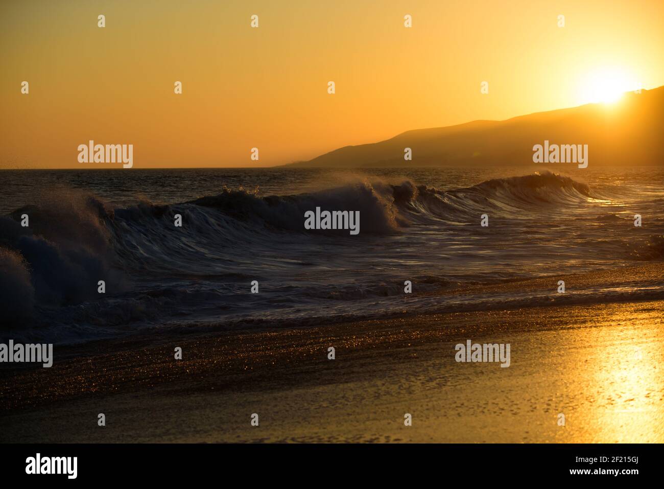 Ocean landscape, seascapes. Sea waves. Sunset on beach Stock Photo - Alamy