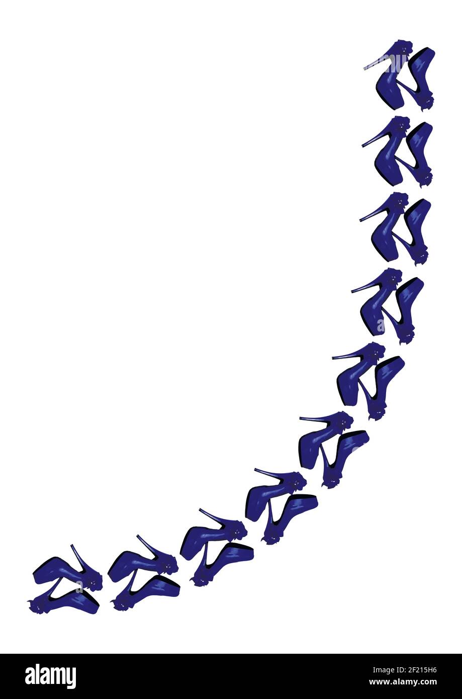 Frames on a white background A4, vertical - Dressed blue shoes on the ...