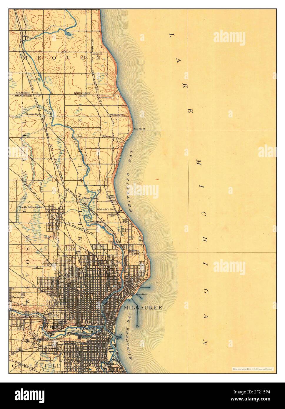 Milwaukee street map hi-res stock photography and images - Alamy