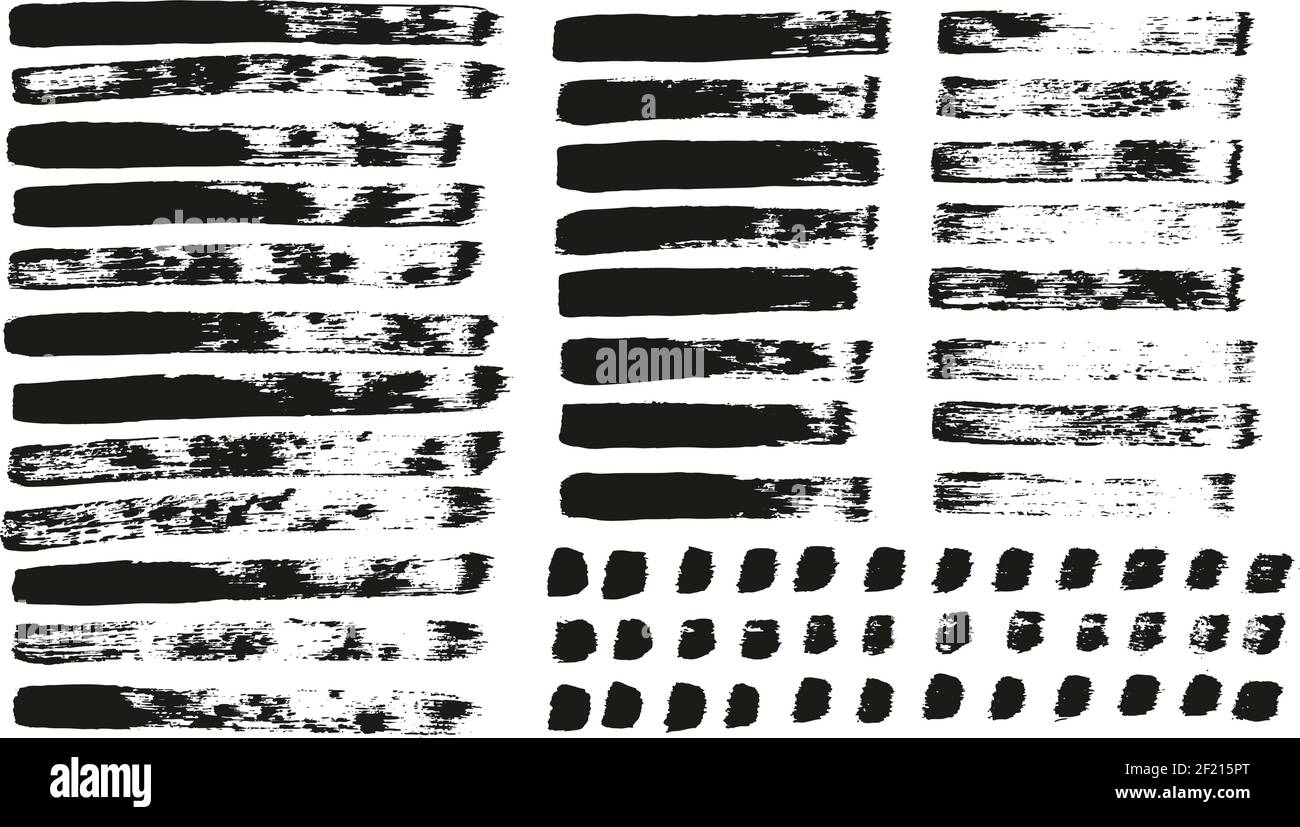 Flat Paint Brush Thin Straight Lines High Detail Abstract Vector ...