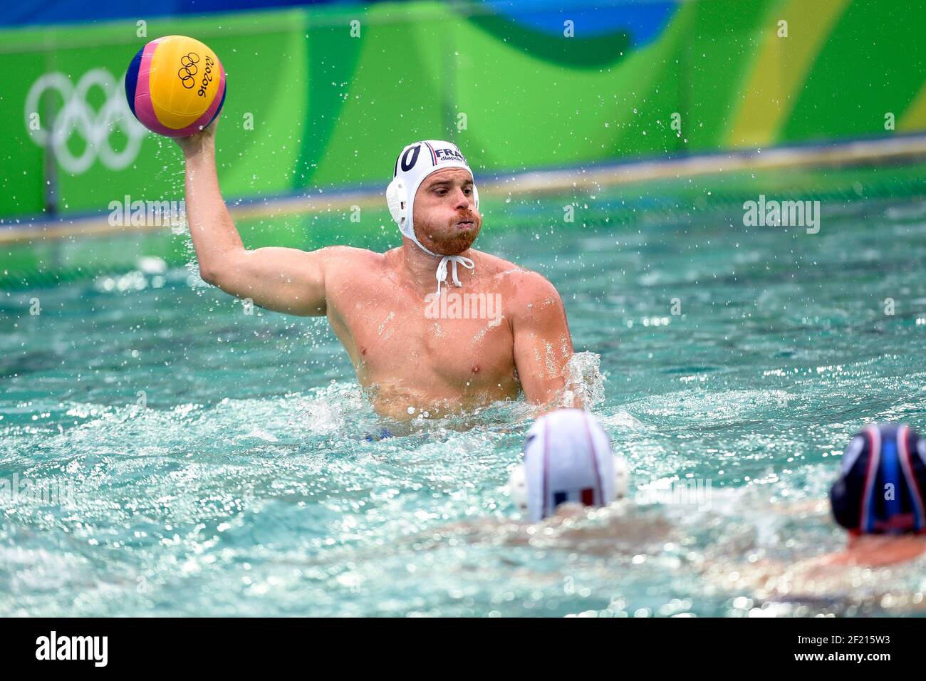 France's Mathieu Peisson in action in Water-Polo Men's during the Olympic Games RIO 2016, Water ...