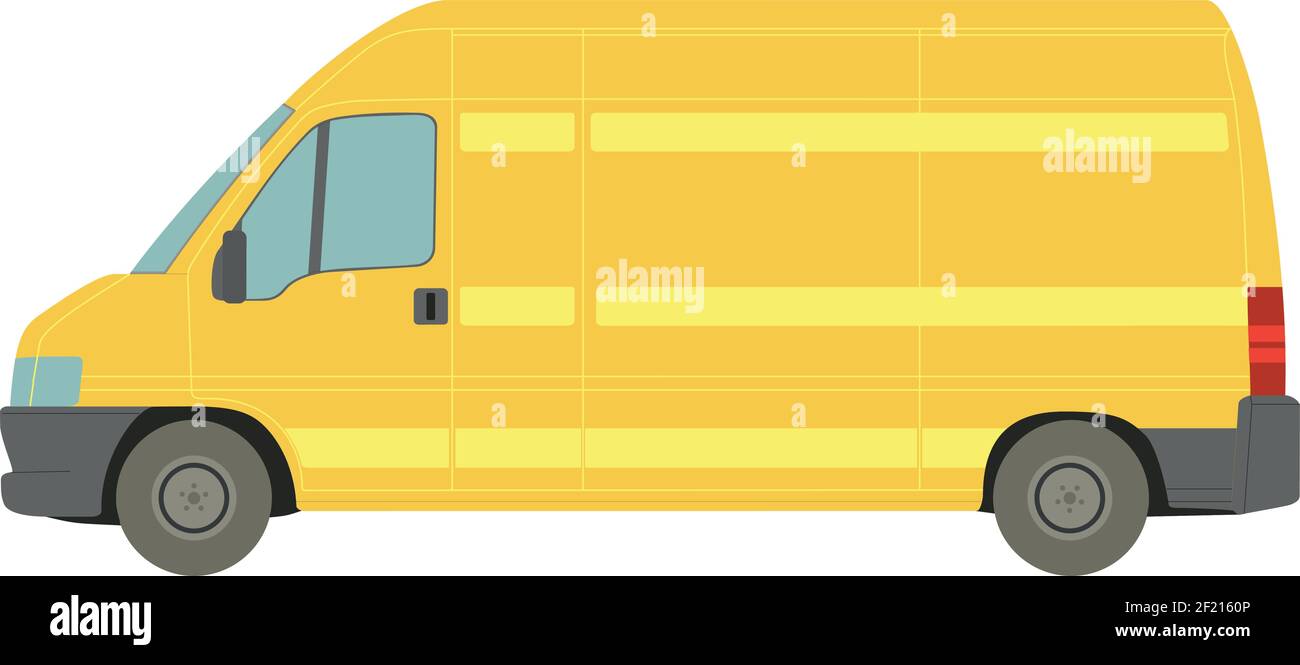 Large yellow van on a white background - Vector illustration Stock ...