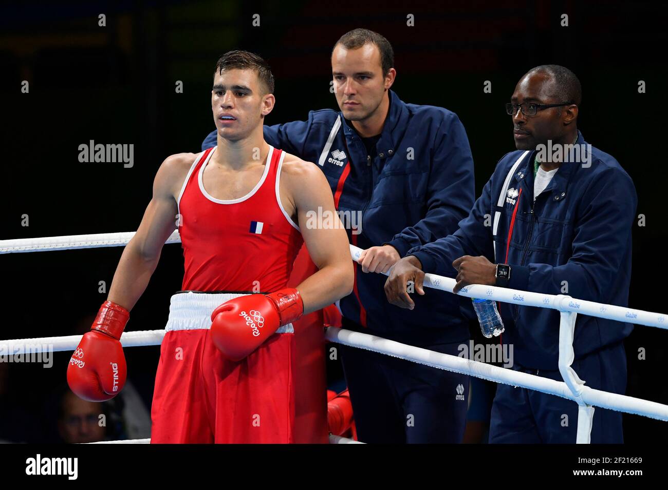 France s Mathieu Bauderlique in red against Colombia s Juan Carlos ...