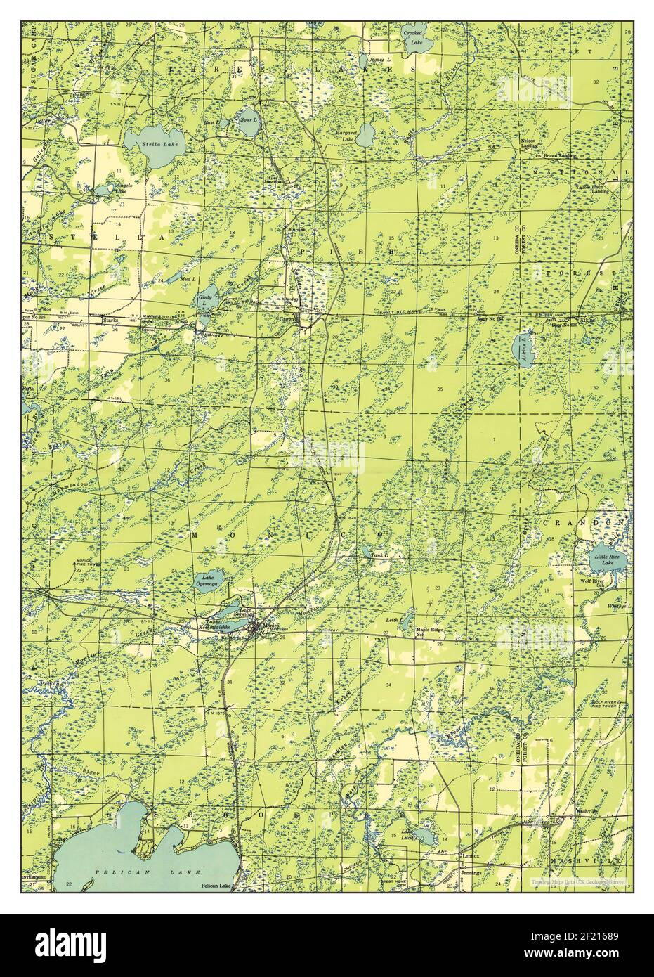 Monico, Wisconsin, map 1950, 1:48000, United States of America by ...
