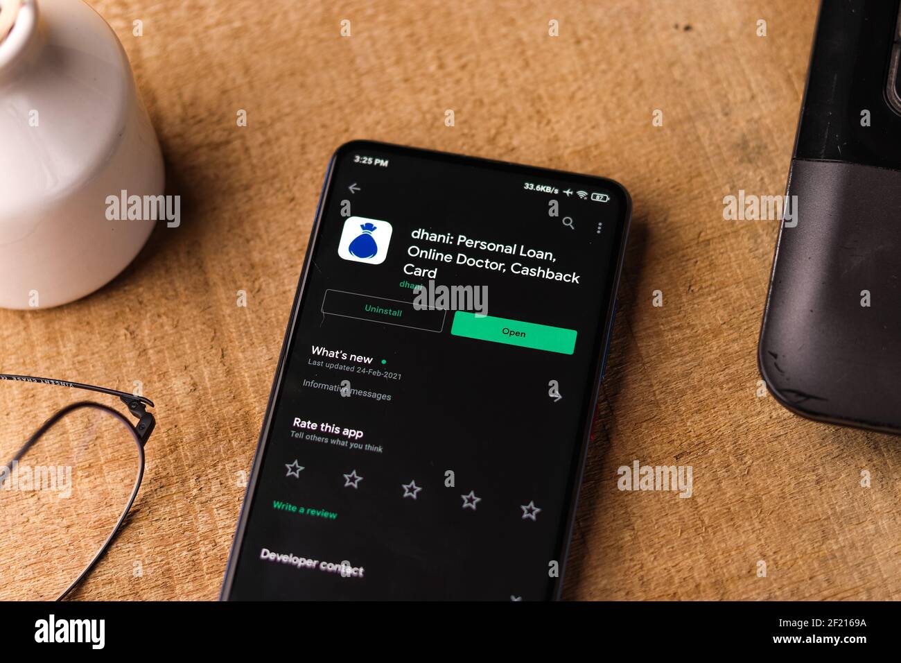 Assam, india - March 10, 2021 : Dhani logo on phone screen stock image ...