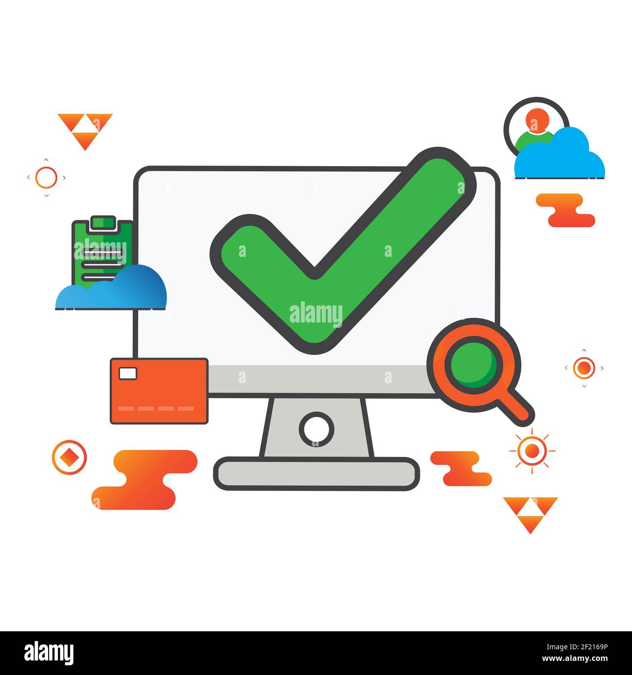 checkmark illustration. computer illustration. Flat vector icon. can ...
