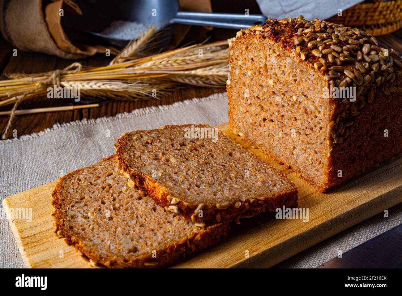 Moist wholemeal bread, crushed or ground whole grain Stock Photo - Alamy