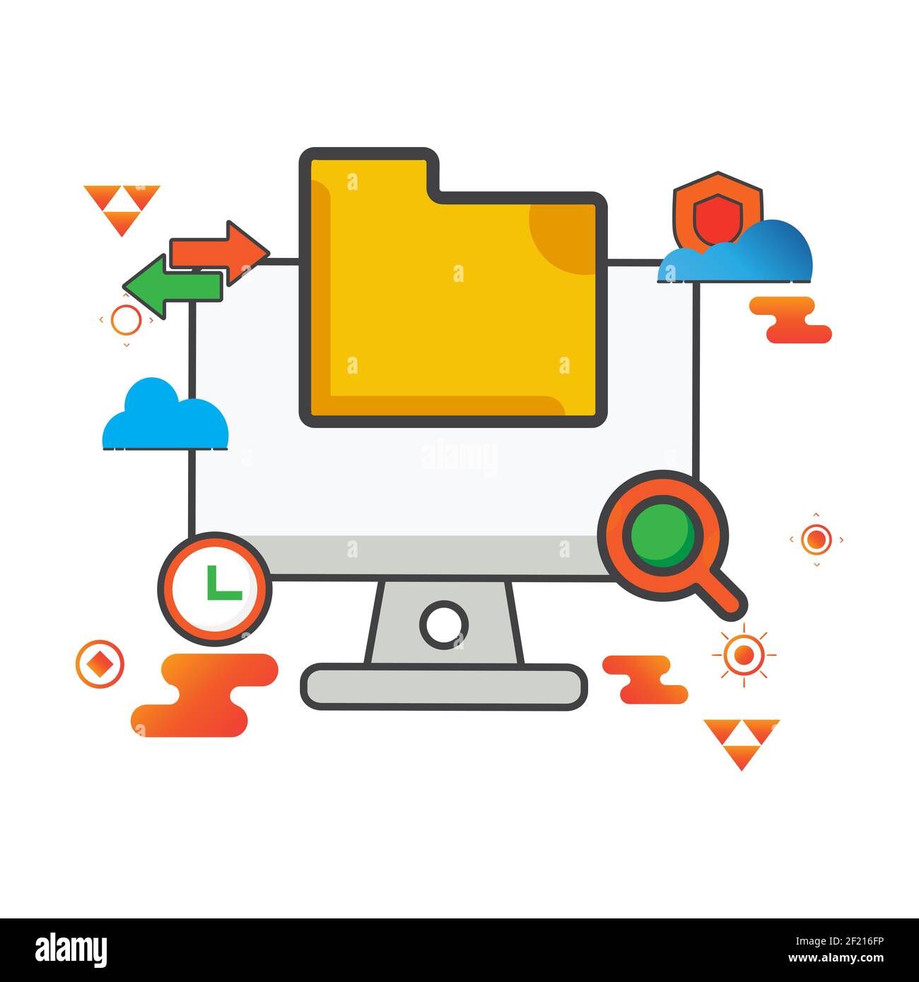 file folder illustration. computer illustration. Flat vector icon. can ...