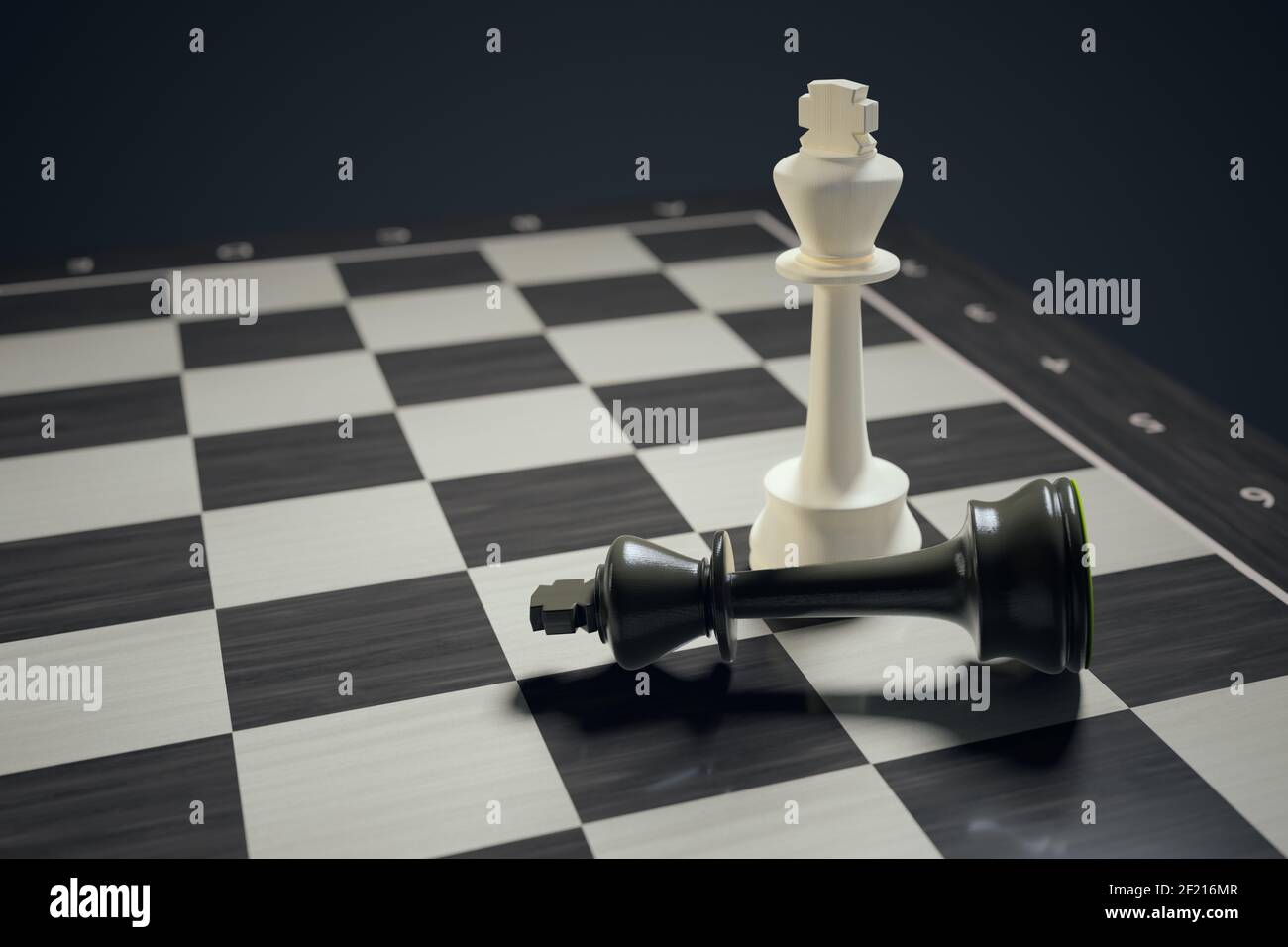 Chess two kings checkmate Stock Photo - Alamy