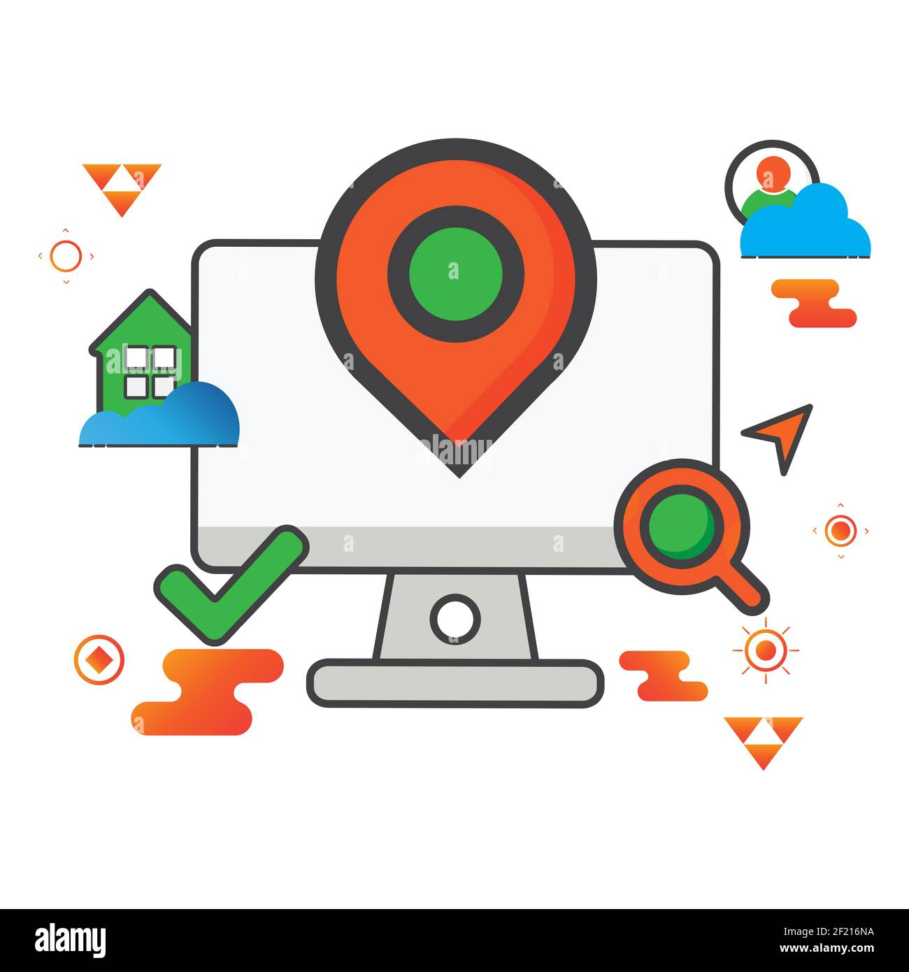 location illustration. computer illustration. Flat vector illustration ...