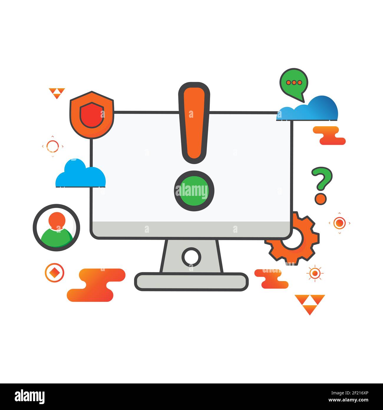 warning illustration. computer illustration. Flat vector icon. can use ...