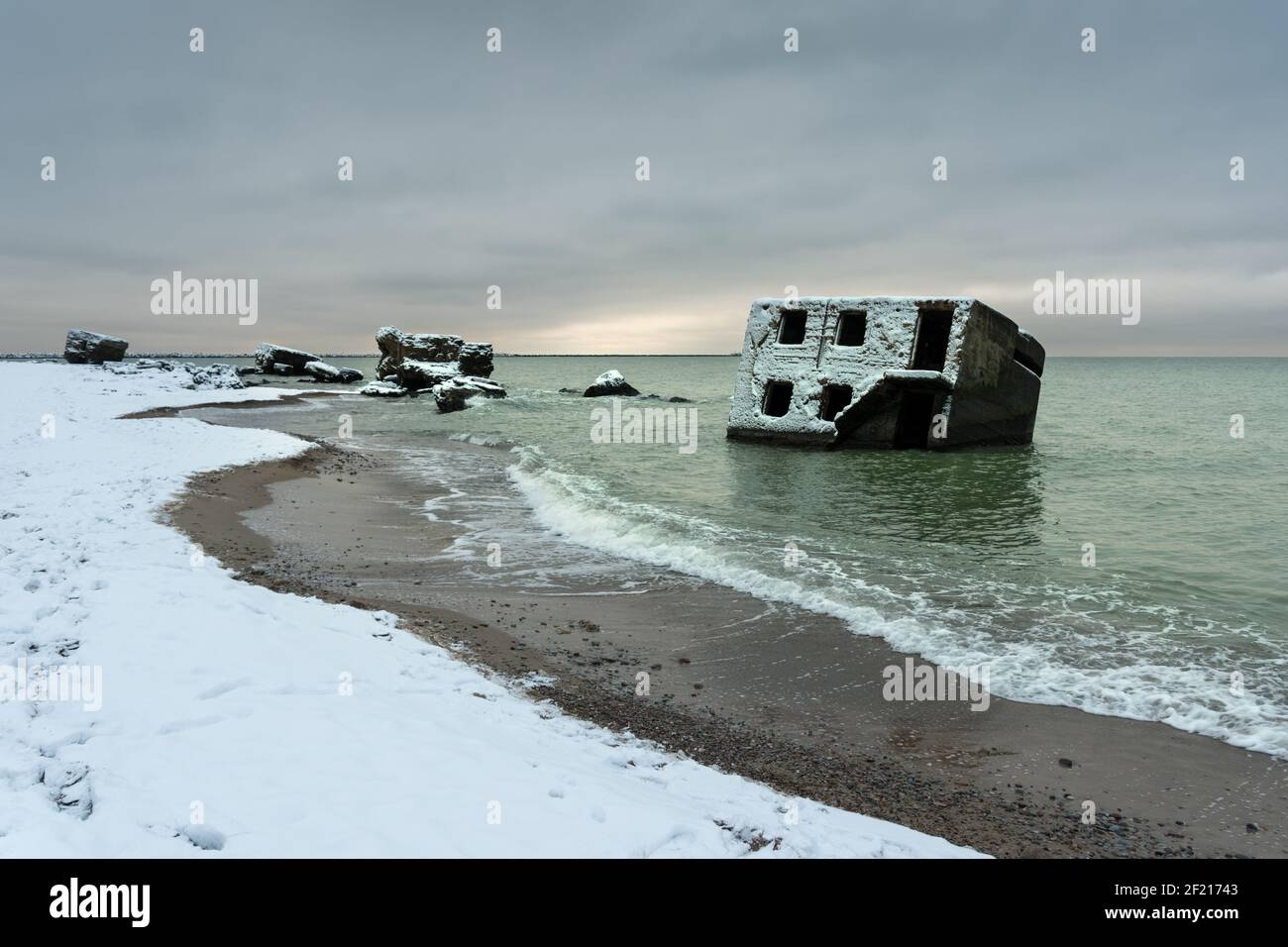 Abandoned military northern fort in a winter Stock Photo - Alamy