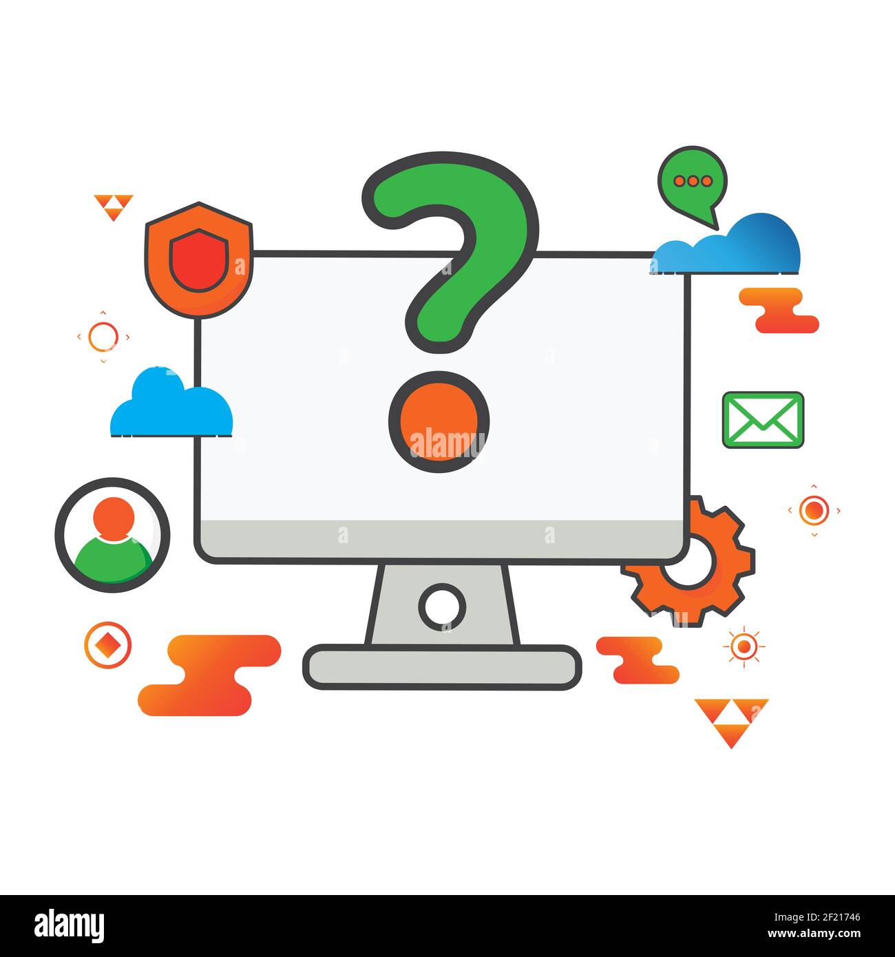 question illustration. computer illustration. Flat vector illustration ...