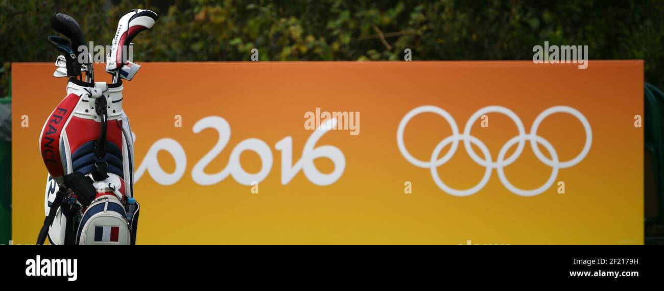 Illustration of Olympic rings during the Olympic Games RIO 2016, Golf ...