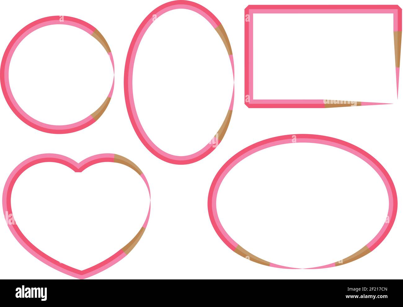vector cartoon pink colour pencil Border , frame , card , background ...