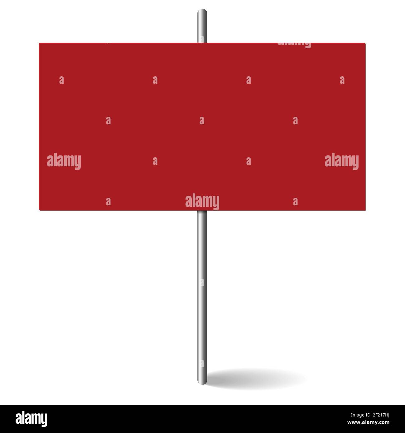 Red Blank banner mock up on metal stick. Protest placard, public ...
