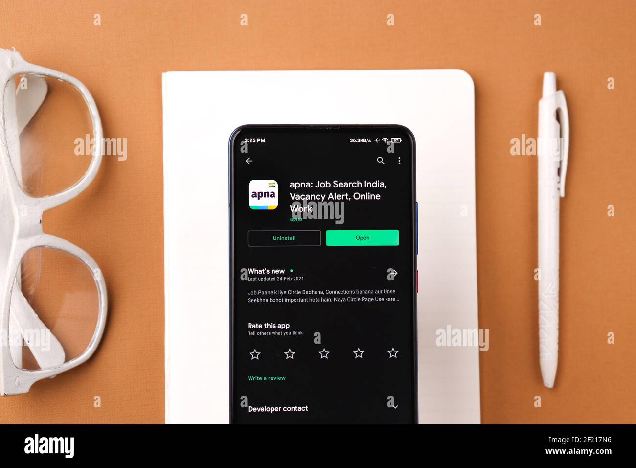 Assam, india - March 10, 2021 : Apna logo on phone screen stock image ...